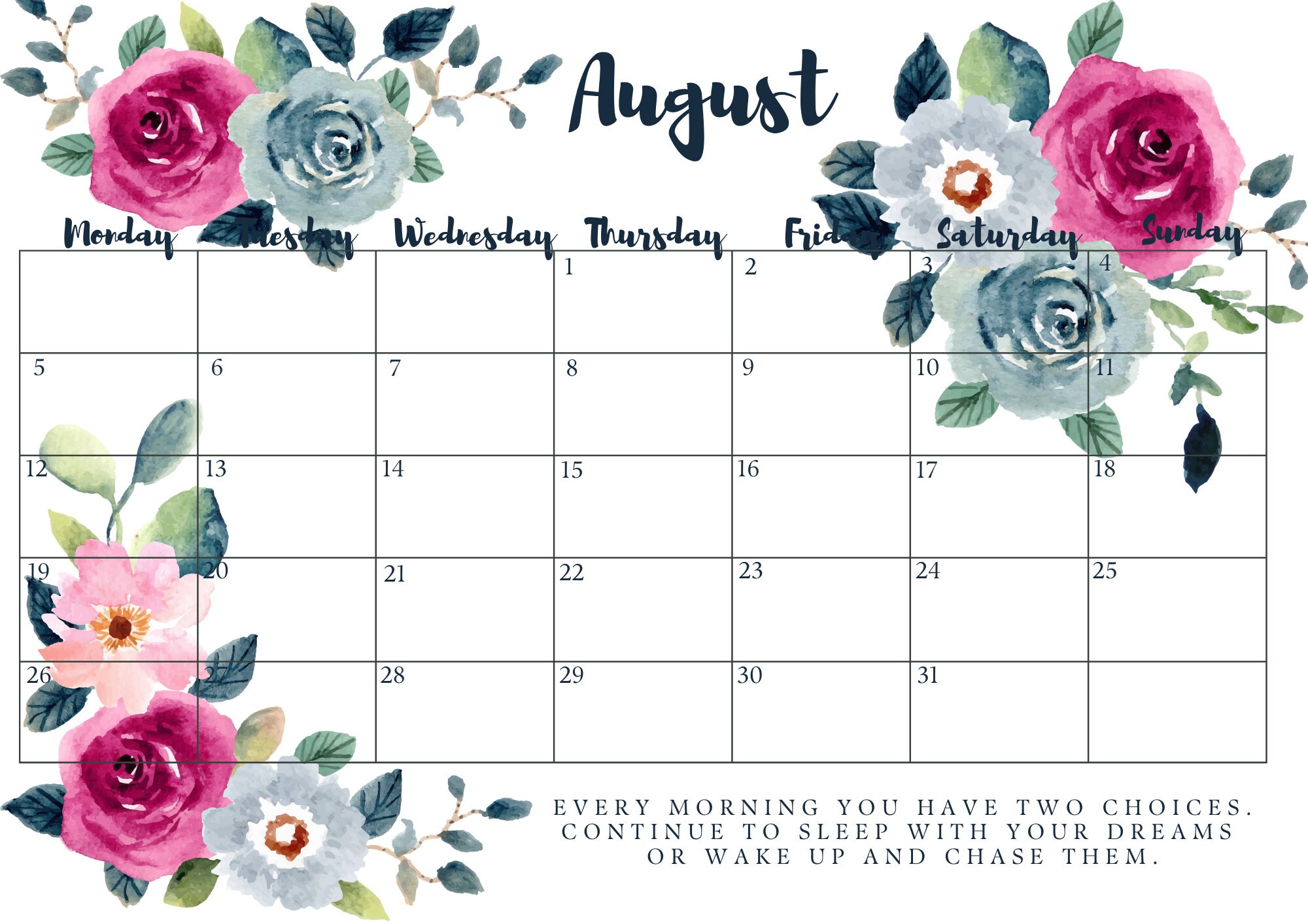 2024 Monthly Planner Calendar With Motivational QUOTES, 2024 Calendar ...