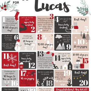 2 Fitness Advent Calendar&meal Plan, Christmas Calendar, Workout ...