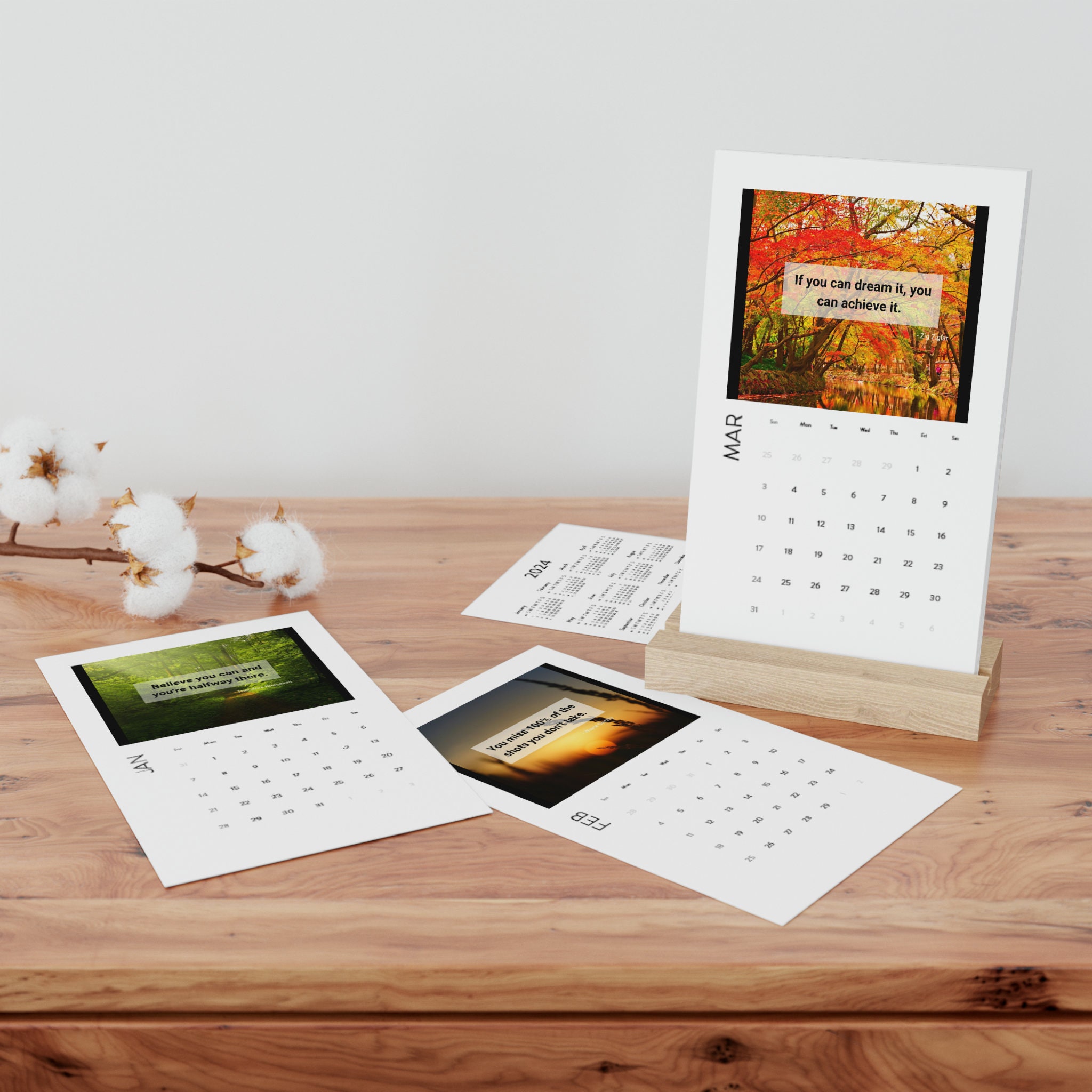 Motivational Quotes Vertical Desk Calendar for 2024, Desk Calendar for ...