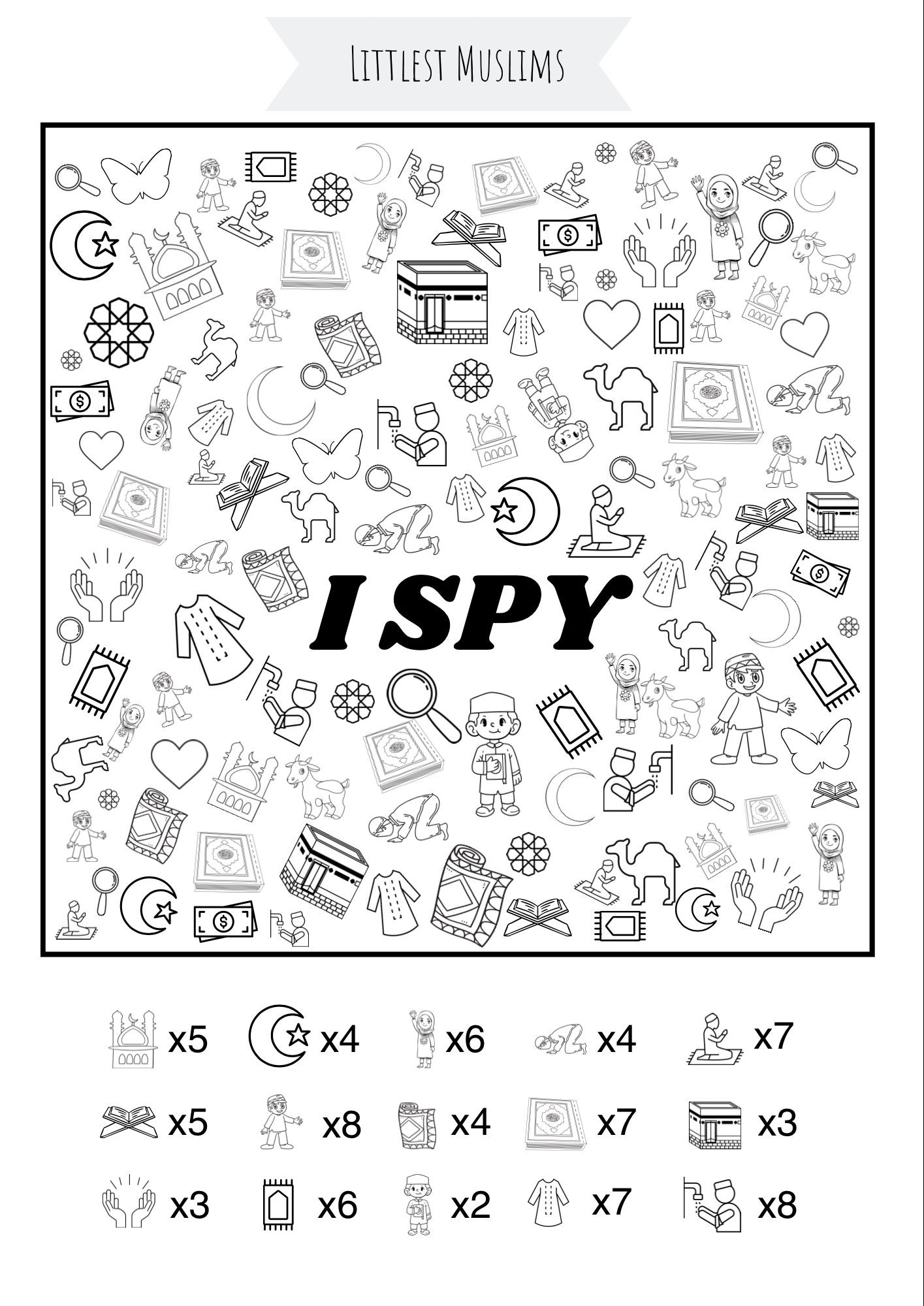 Muslim Themed Printable Activity I Spy Islamic Work for Our - Etsy