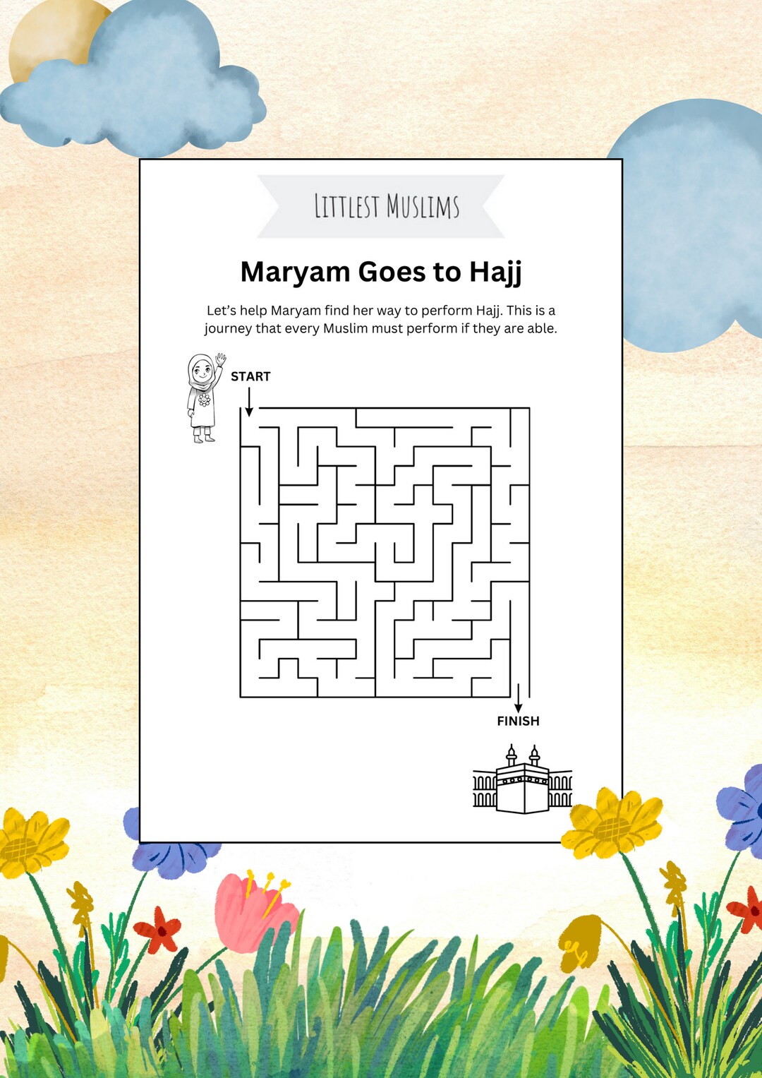 Maryam Goes to Hajj Maze Littlest Muslims Educational Printable ...