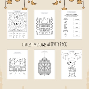 12 PACK Littlest Muslims Activity Pack - Ramadan, I SPY, Colouring ...