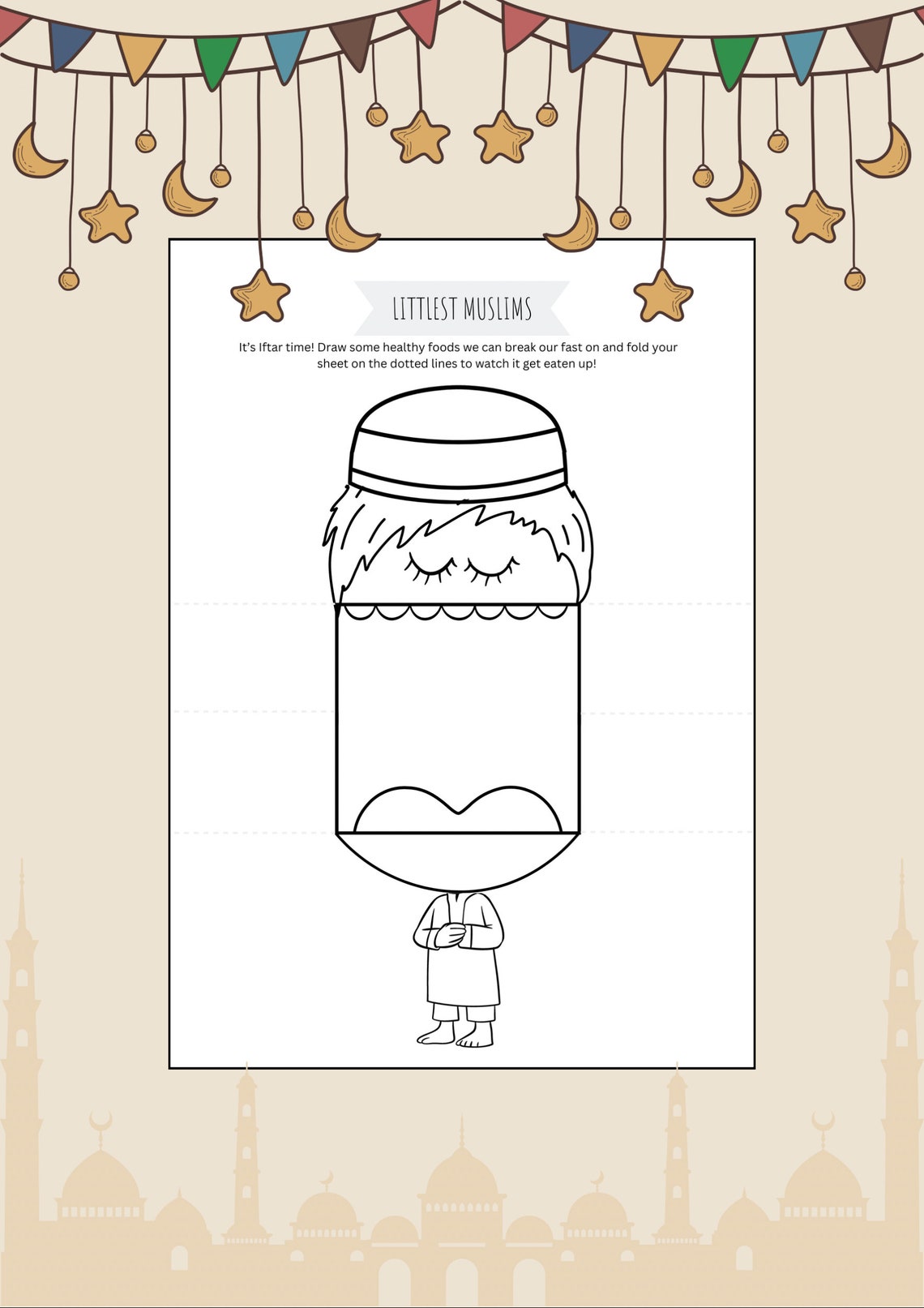 Ramadan Themed Printable Activity - BOY Healthy Iftar, Ramadan, Educational Activity for Out ...