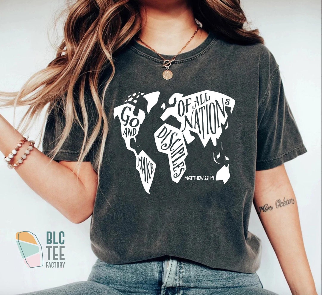 World Map Go and Make Disciples Christian T-shirt, Faith Religious ...