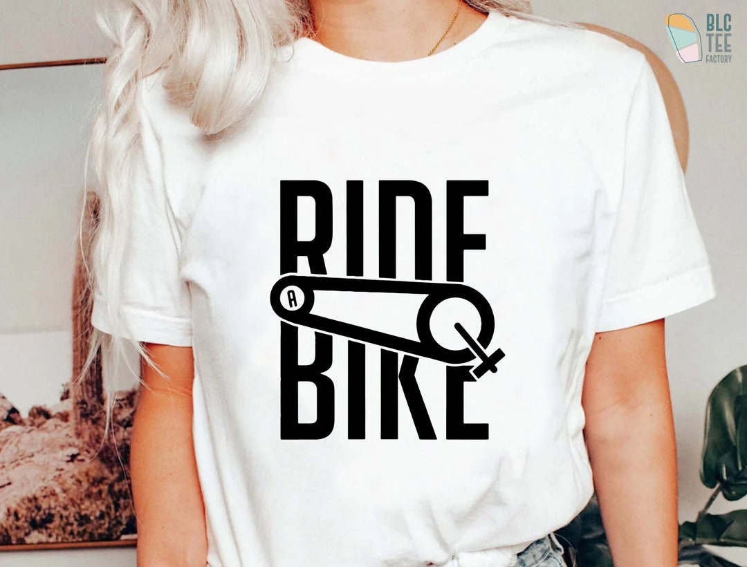 Bike Ride Cyclist Cycling Biking Crew Tshirt, Cool Bicycle Sport Lover ...