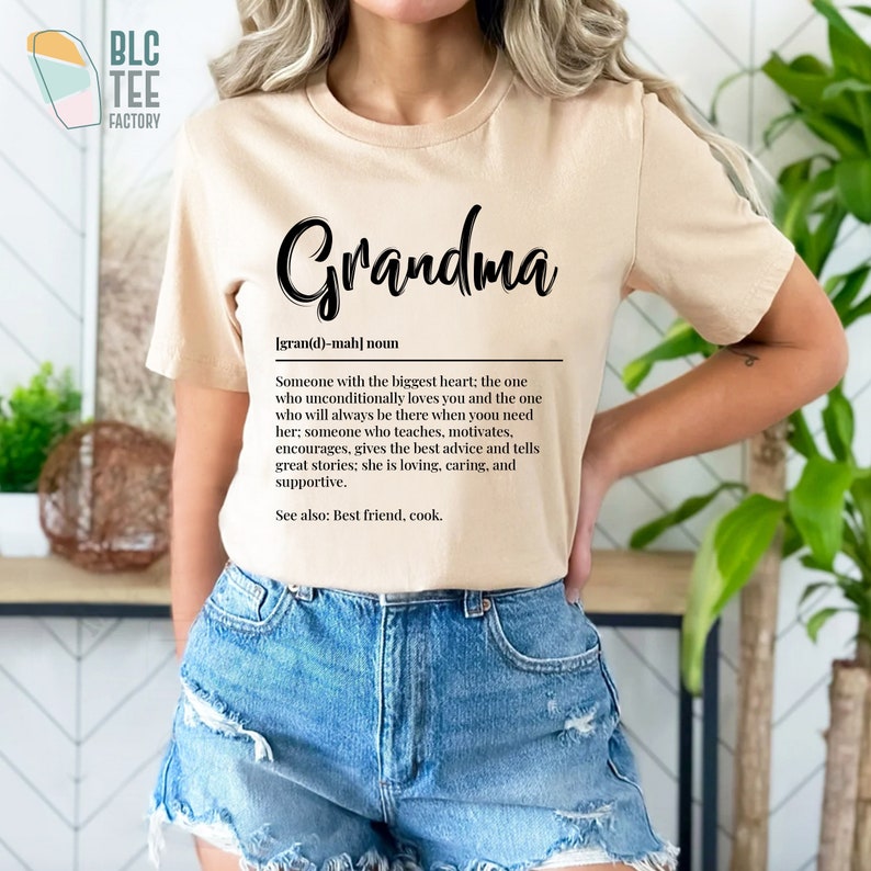 Grandma Definition T-shirt, Trendy Granny Grandmother Tshirt, Cool ...