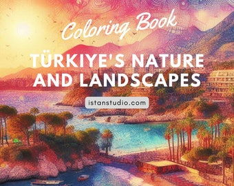 Turkiyes Cultural Symbols Coloring Book, Printable PDF, Antalya ...