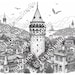 Istanbul City Colouring Book, Printable PDF, Turkey Bosphorus, Cats ...