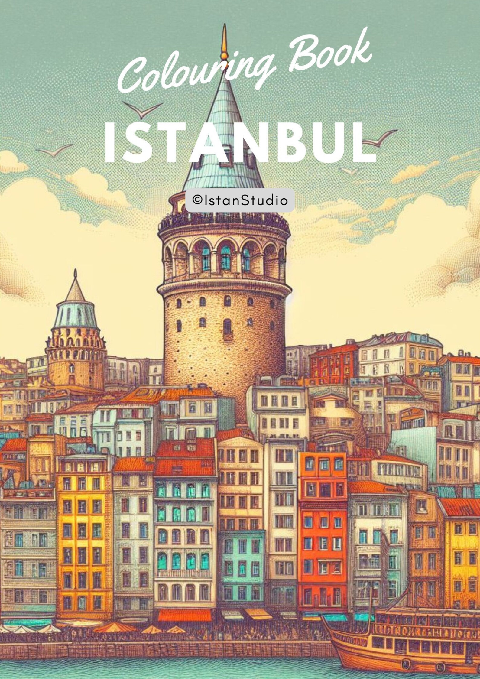 Istanbul City Colouring Book, Printable PDF, Turkey Bosphorus, Cats ...