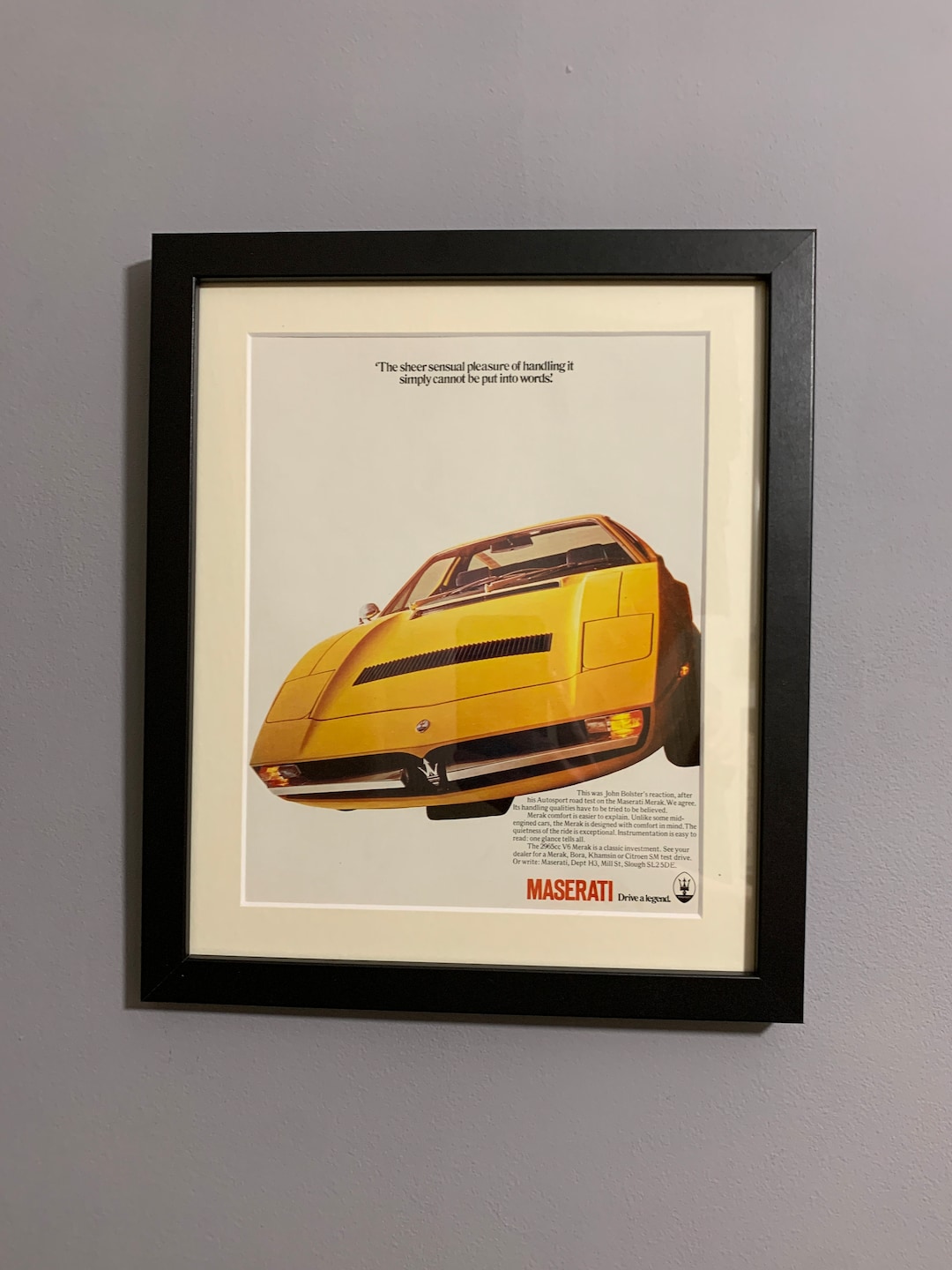 MASERATI 1975 Framed Original Advertising Wall Art Print Poster, Gift ...