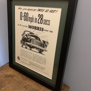 Morris Minor 1957 Original Framed Advertising Wall Art Print, Birthday ...