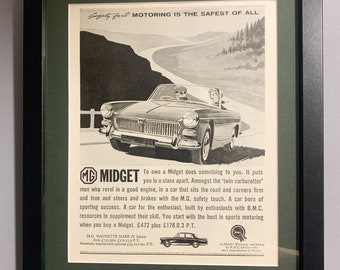 MG Midget Car Print 1978, Original Advertising Wall Art - Etsy