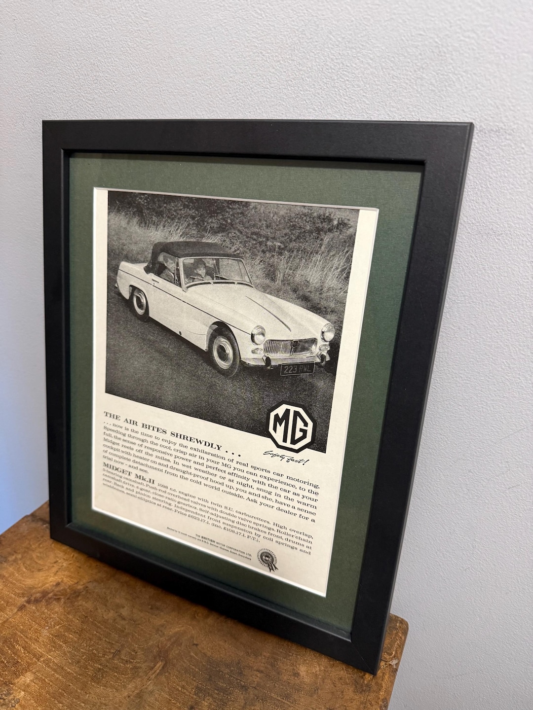MG MIDGET Original 1965 Framed Advertising Wall Art Print, Christmas ...