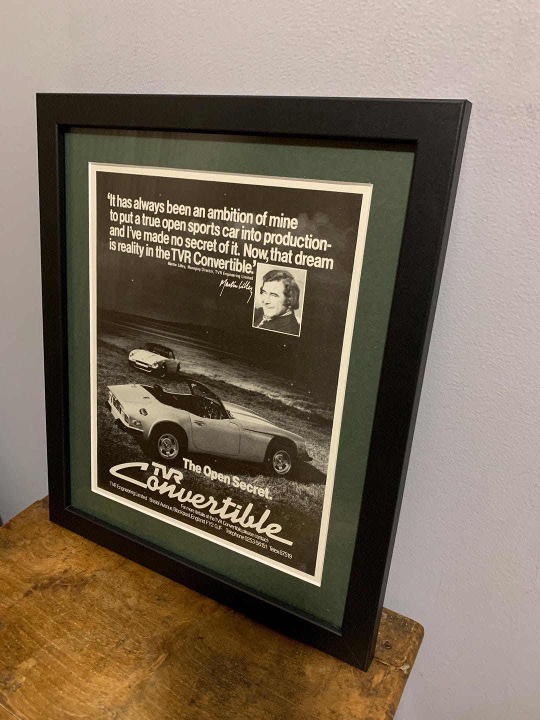 TVR - 1978 Framed Advertising Wall Art Print Poster, Birthday Gift ...