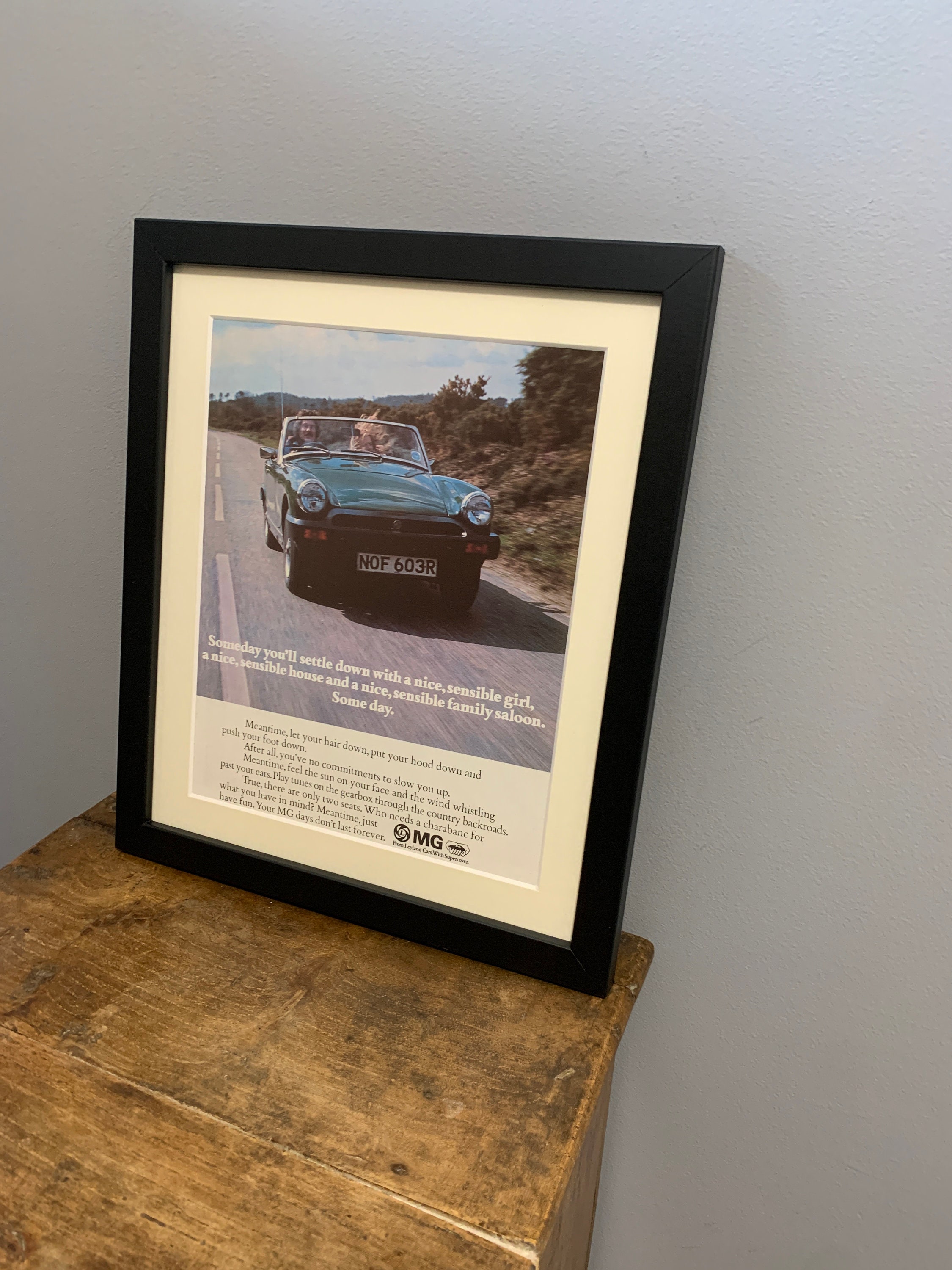 MG MIDGET 1977 Original Framed Advertising Wall Art Print Poster, Gift ...