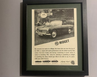 MG Midget Car Print 1951, Original Advertising Wall Art - Etsy