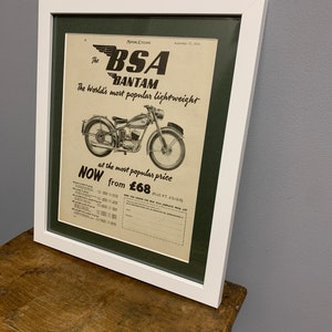 BSA Bantam 1953 Framed Advertising Wall Art Print Poster, Birthday or ...