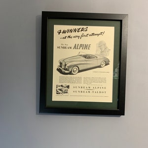 SUNBEAM ALPINE 1953 Framed Advertising Wall Art Print Poster, Birthday ...