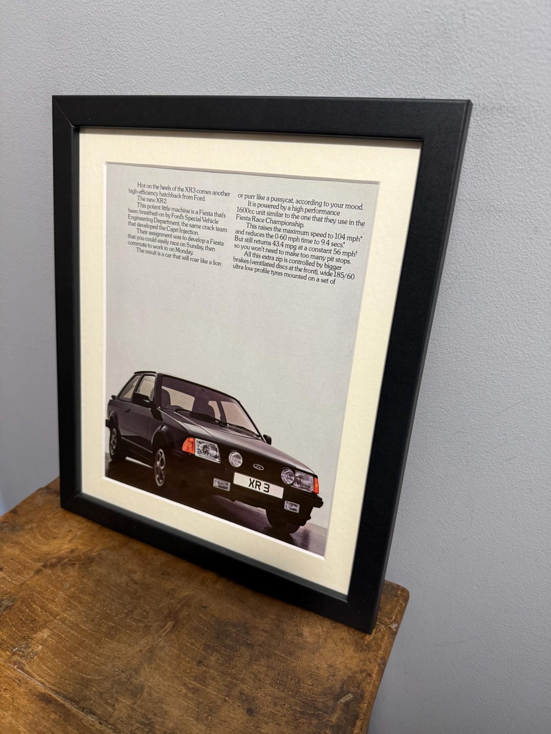 FORD ESCORT XR3 1982 Framed Advertising Wall Art Print Poster, Birthday ...