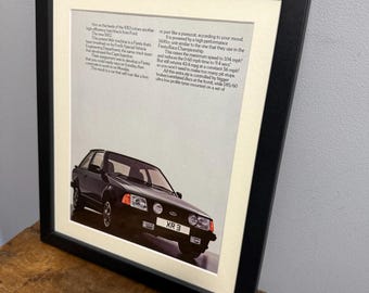 FORD ESCORT XR3 1982 Framed Advertising Wall Art Print Poster, Birthday ...