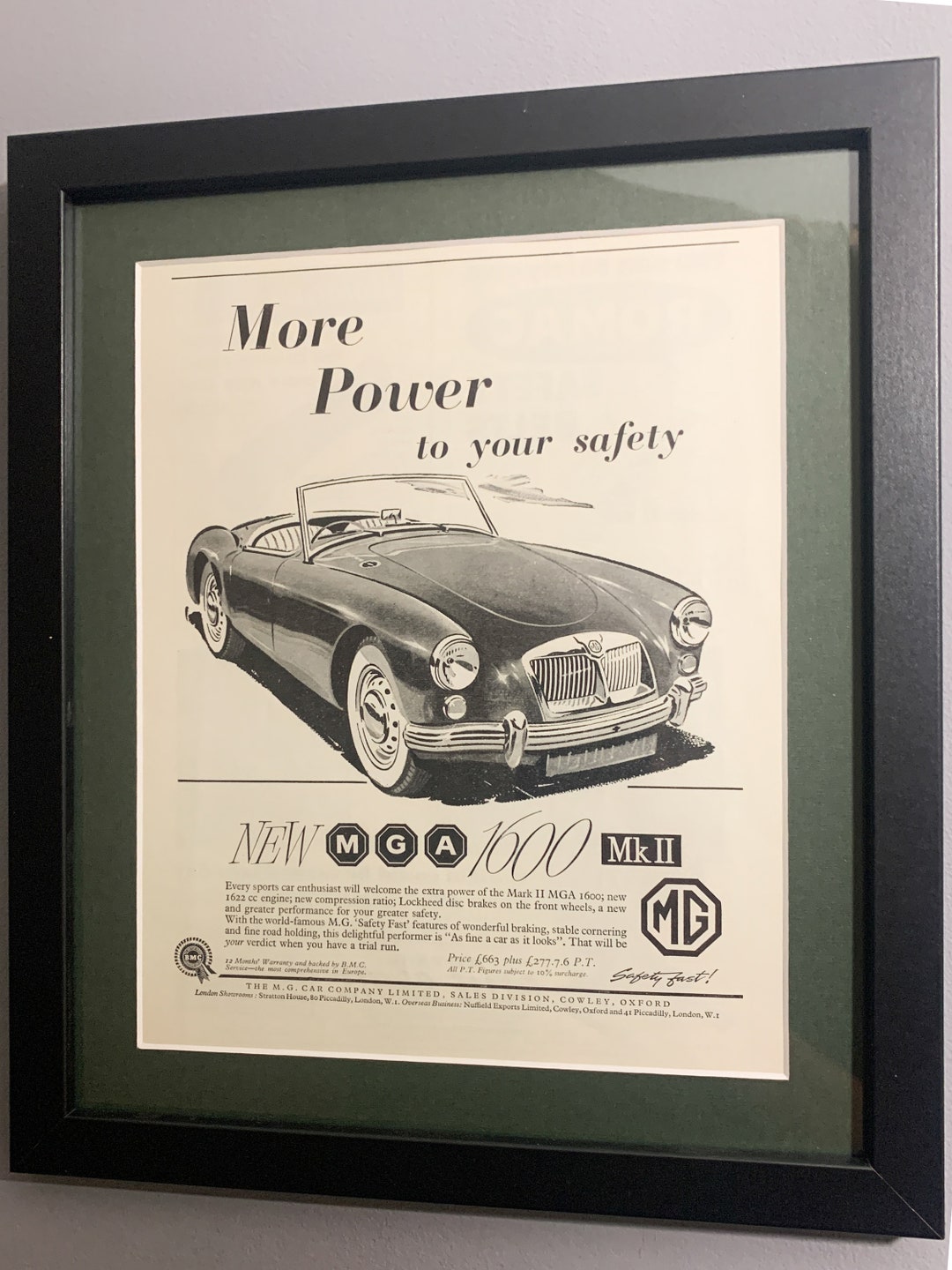 MGA 1961 Framed Original Advertising Wall Art Print, Birthday or ...