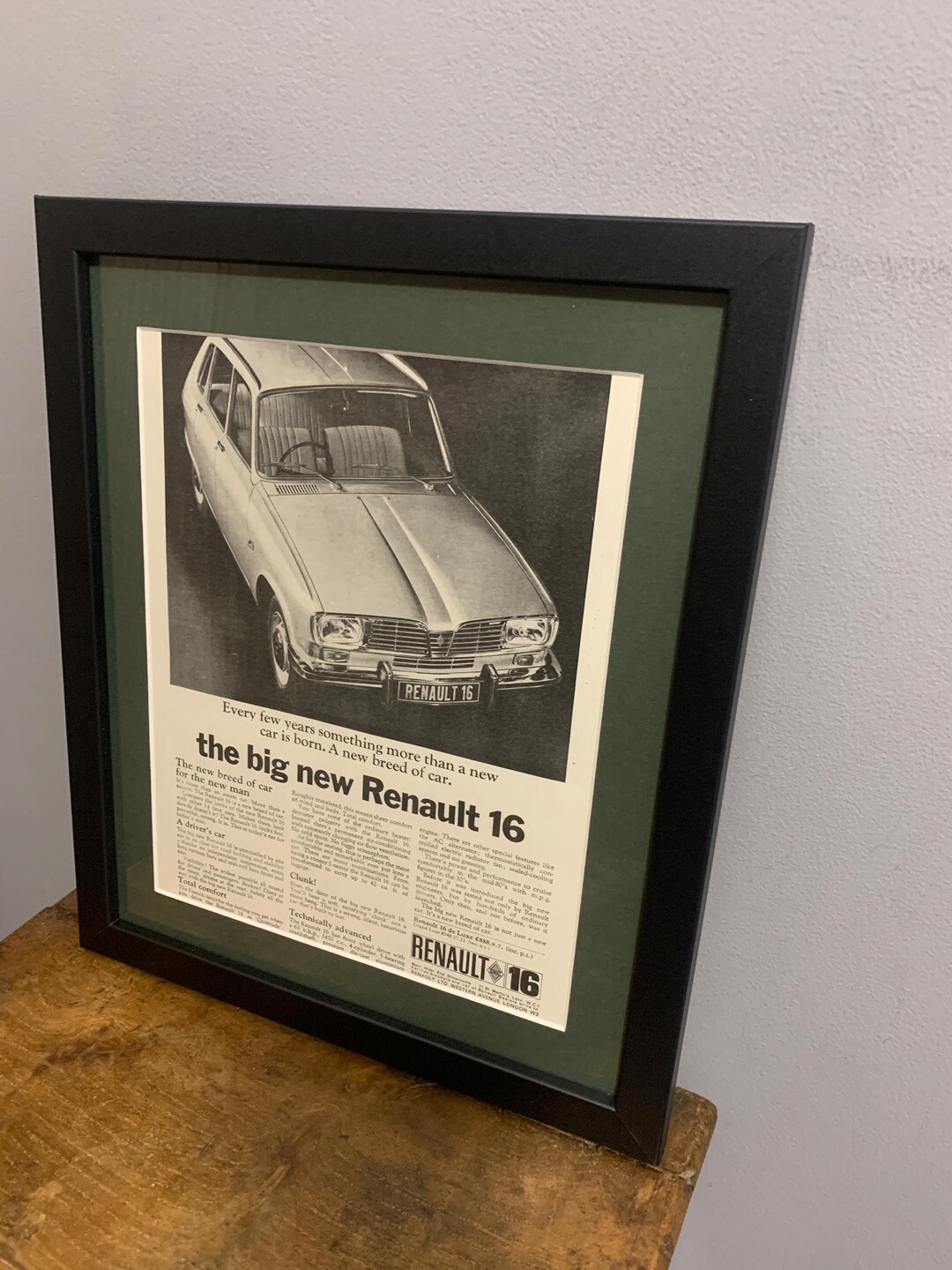 RENAULT 16 1965 Framed Original Advertising Wall Art Print Poster ...