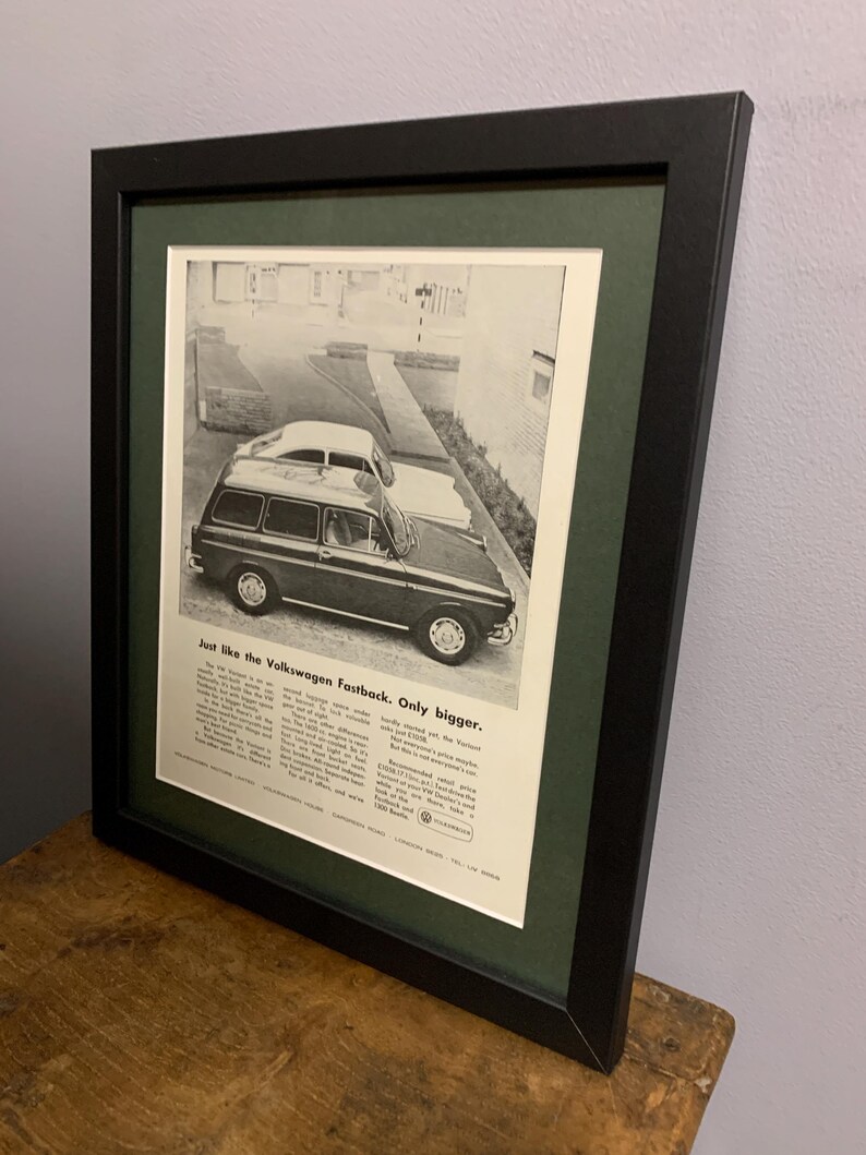 VW Fastback 1966 Framed Original Advertising Wall Art Print Poster ...
