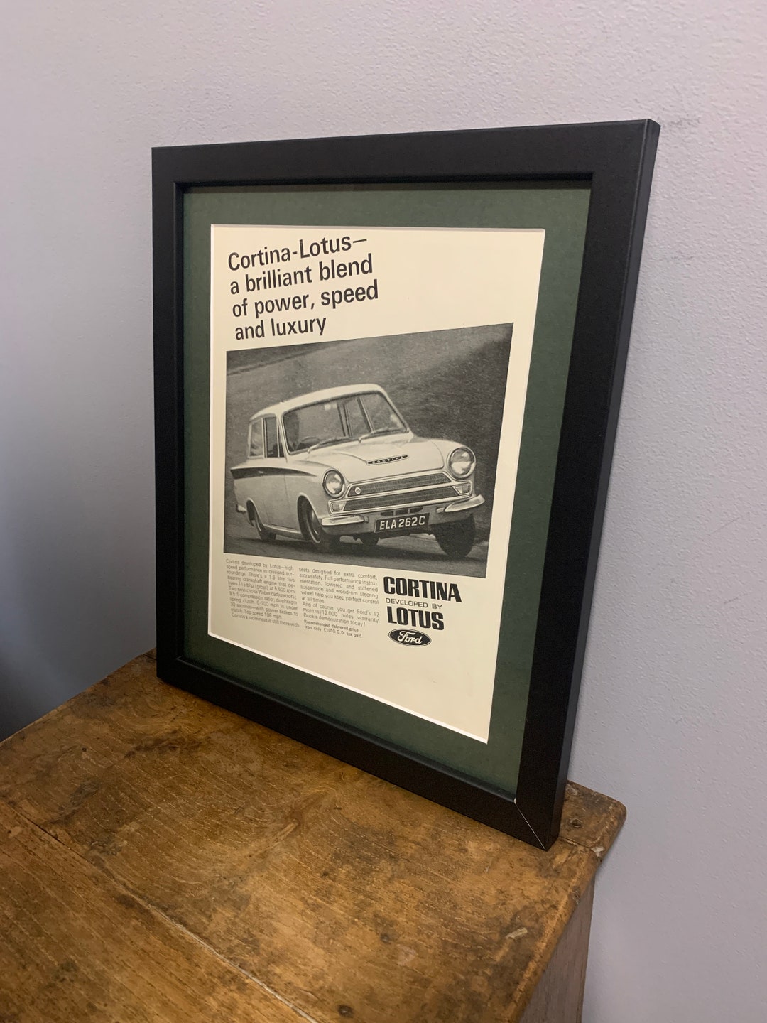 FORD LOTUS Cortina 1966 Framed Original Advertising Wall Art Print ...