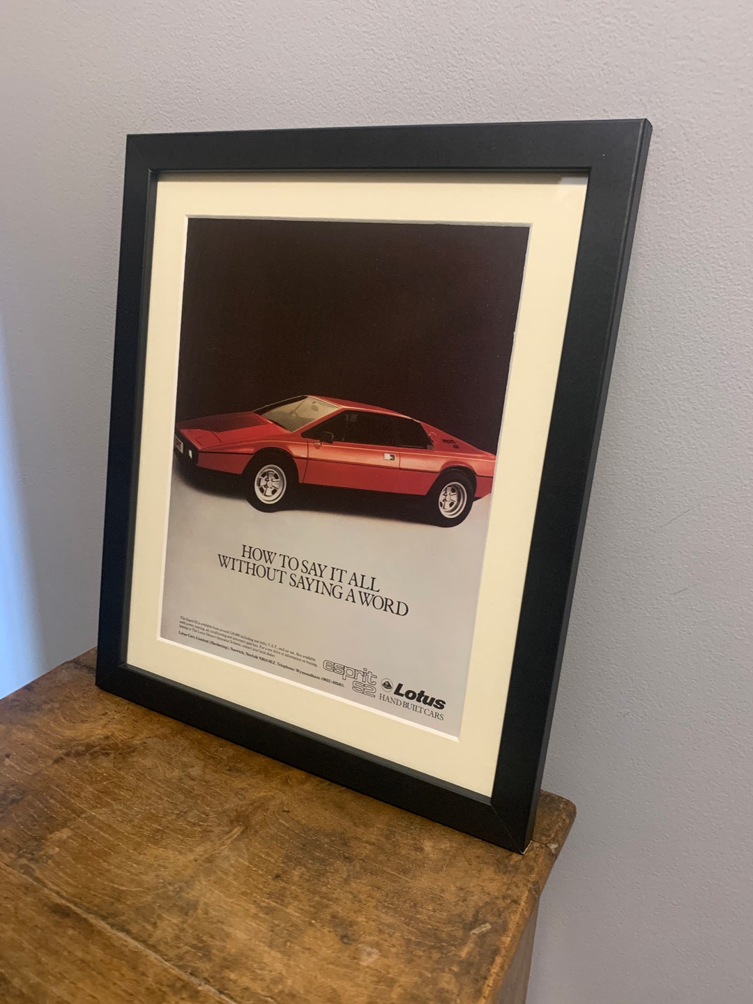 LOTUS ESPRIT Original 1979 Framed Advertising Wall Art Print Poster ...