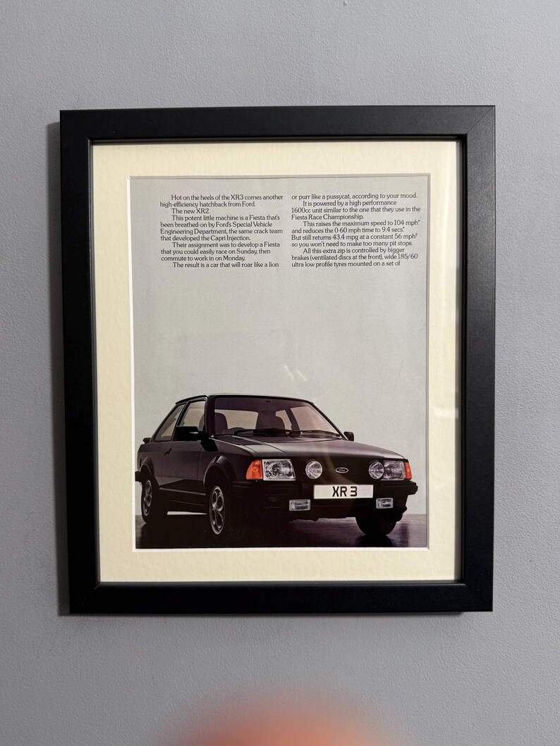 FORD ESCORT XR3 1982 Framed Advertising Wall Art Print Poster, Birthday ...