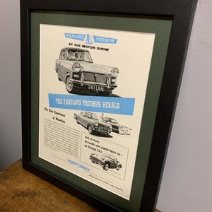TRIUMPH HERALD 1960 Framed Advertising Wall Art Print, Christmas or ...