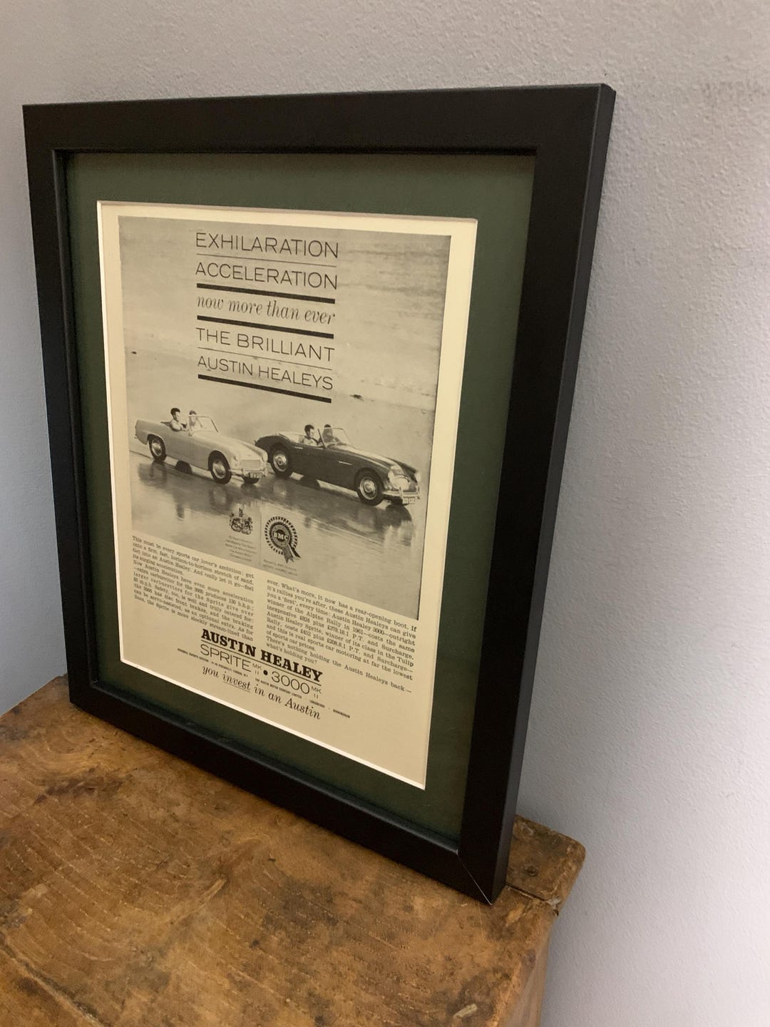 AUSTIN HEALEY Sprite & 3000 1962 Original Framed Advertising Wall Art ...
