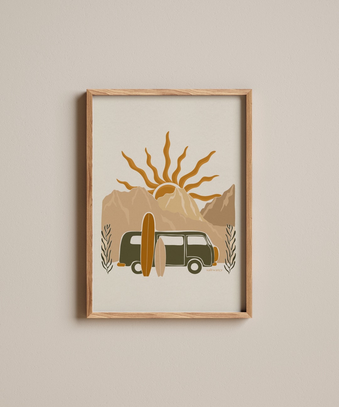 Van Life Art Print Retro Surf Art Print Boho Van Life Wall Art Gift for ...