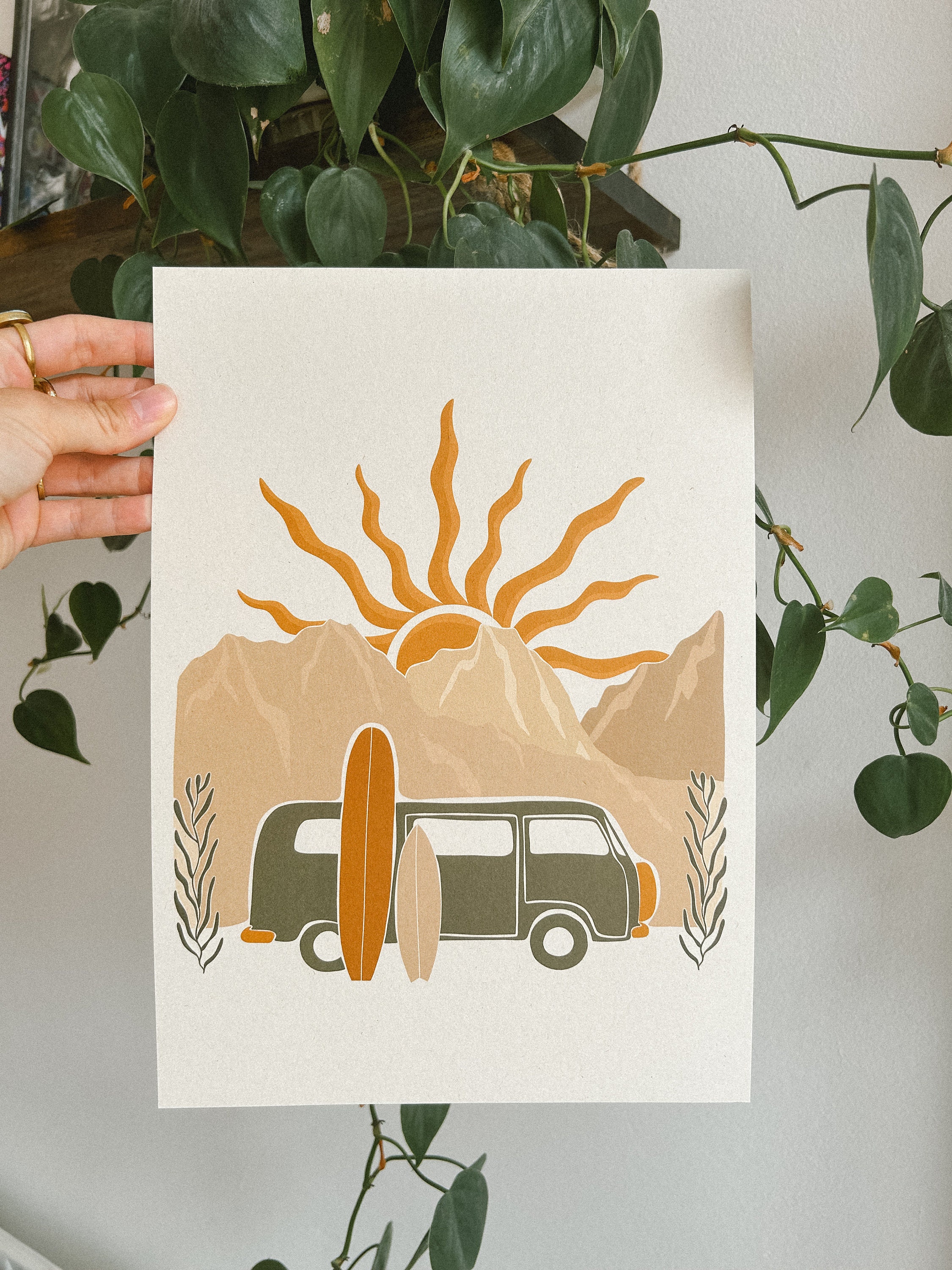 Van Life Art Print Retro Surf Art Print Boho Van Life Wall Art Gift for ...