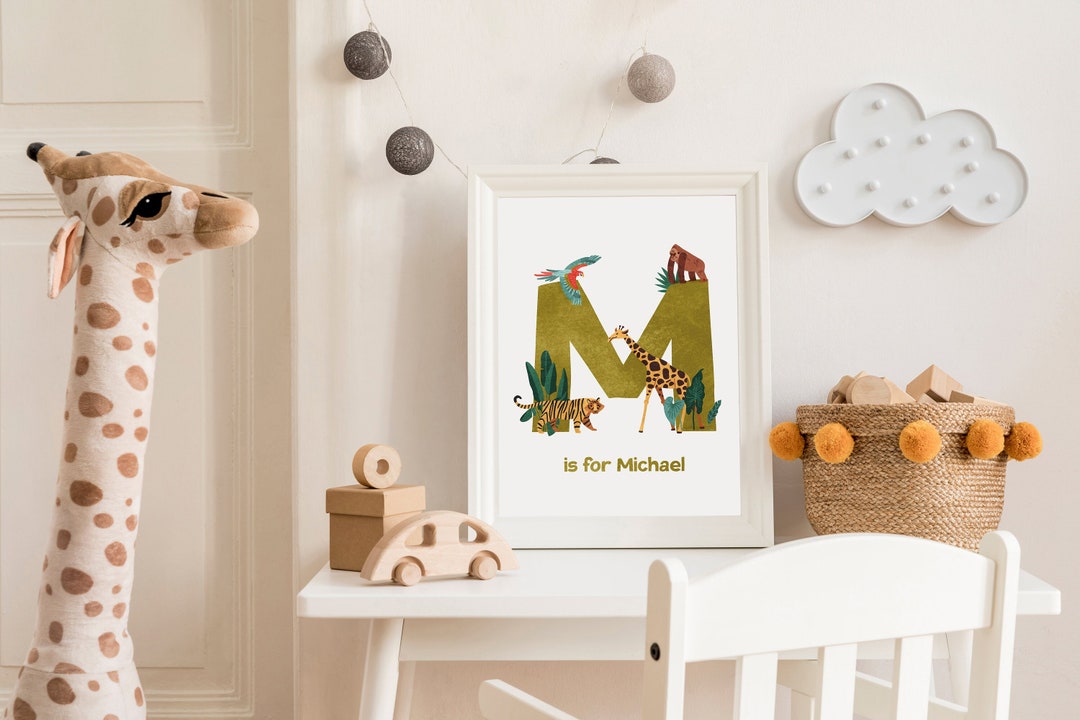 Personalised Nurse Print, Wild Nursery Prints, Jungle Nursery Decor ...
