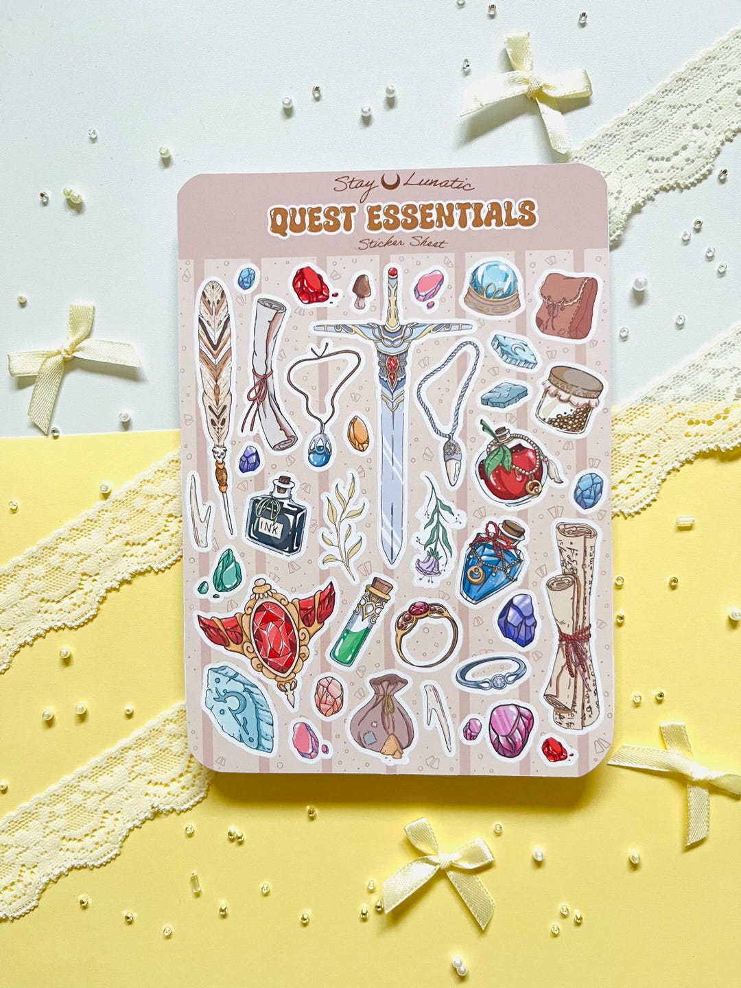 Adventure Quest Vinyl Sticker Sheet • Fantasy Gaming Essentials - Etsy