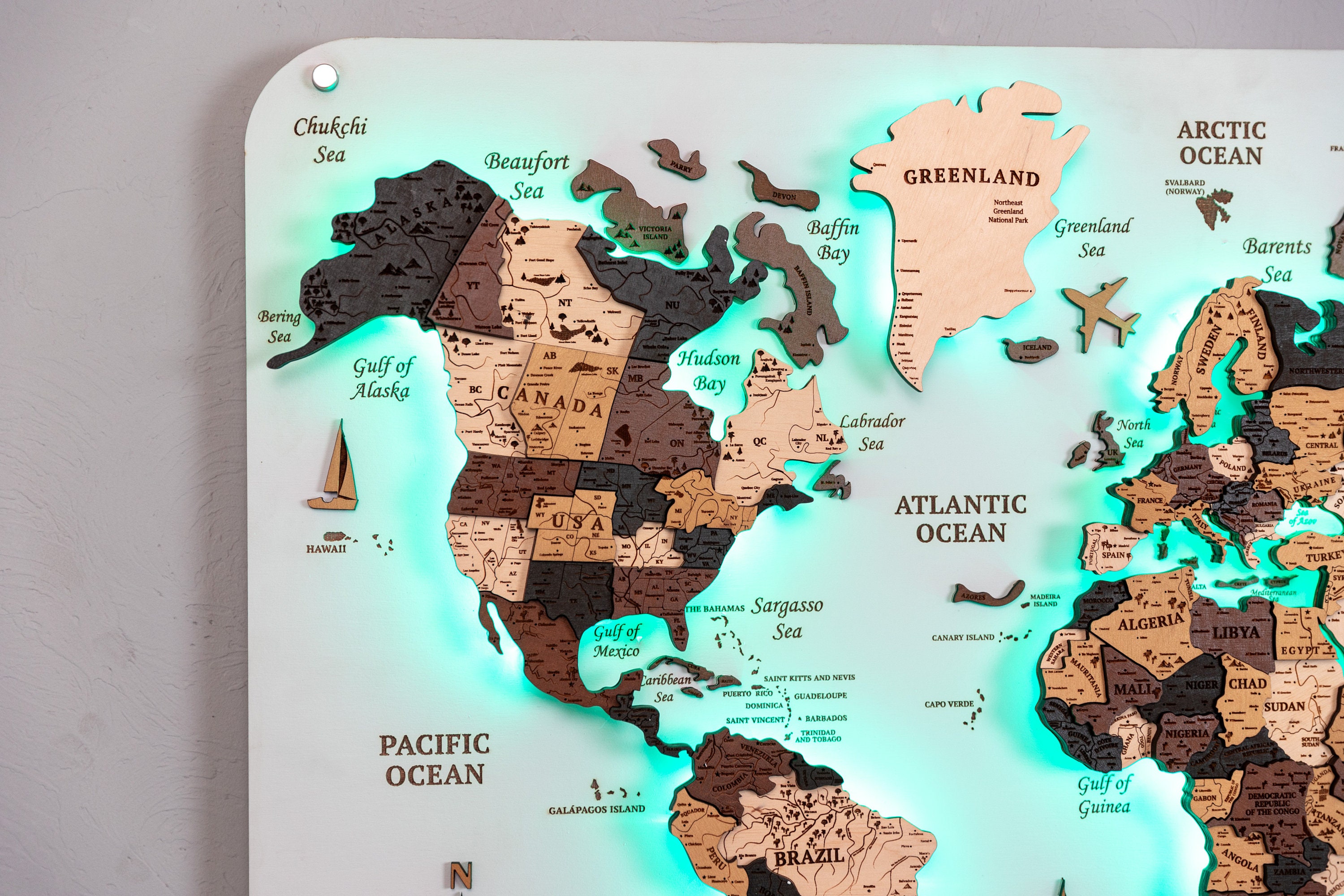 Modern World Map, Wooden Map, 3D Wooden World Map, World Map Wall Art, Wood Wall Map, World Map ...
