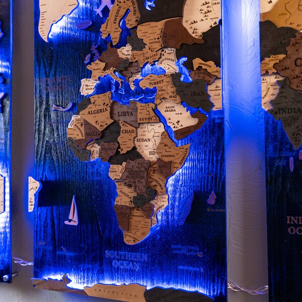 Led World Map - Etsy