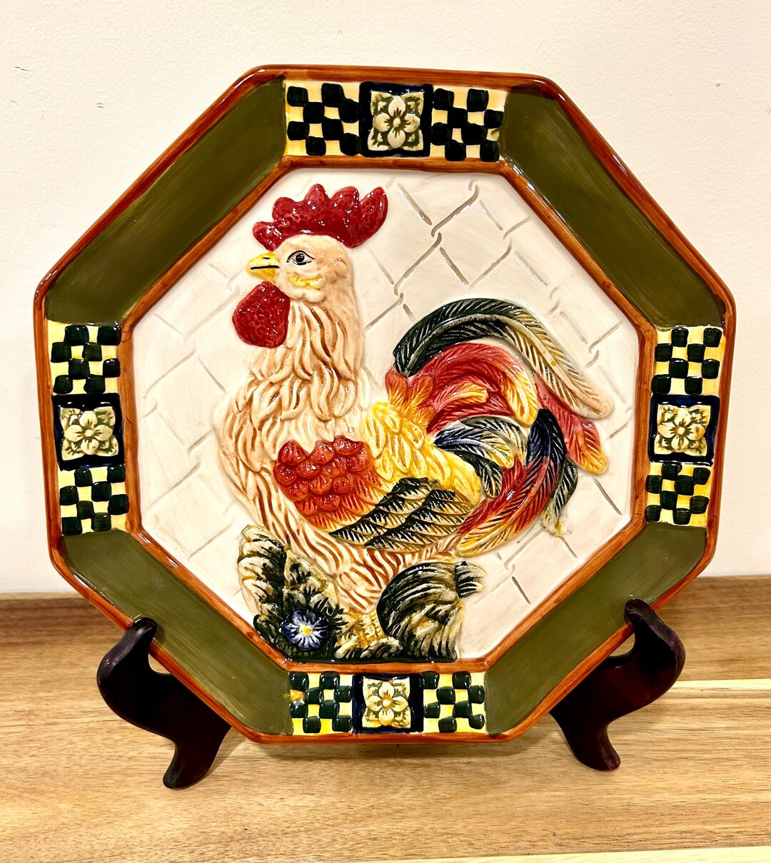 Bella Casa by Ganz Octagon Rooster Wall Plate *2 Available* - Etsy