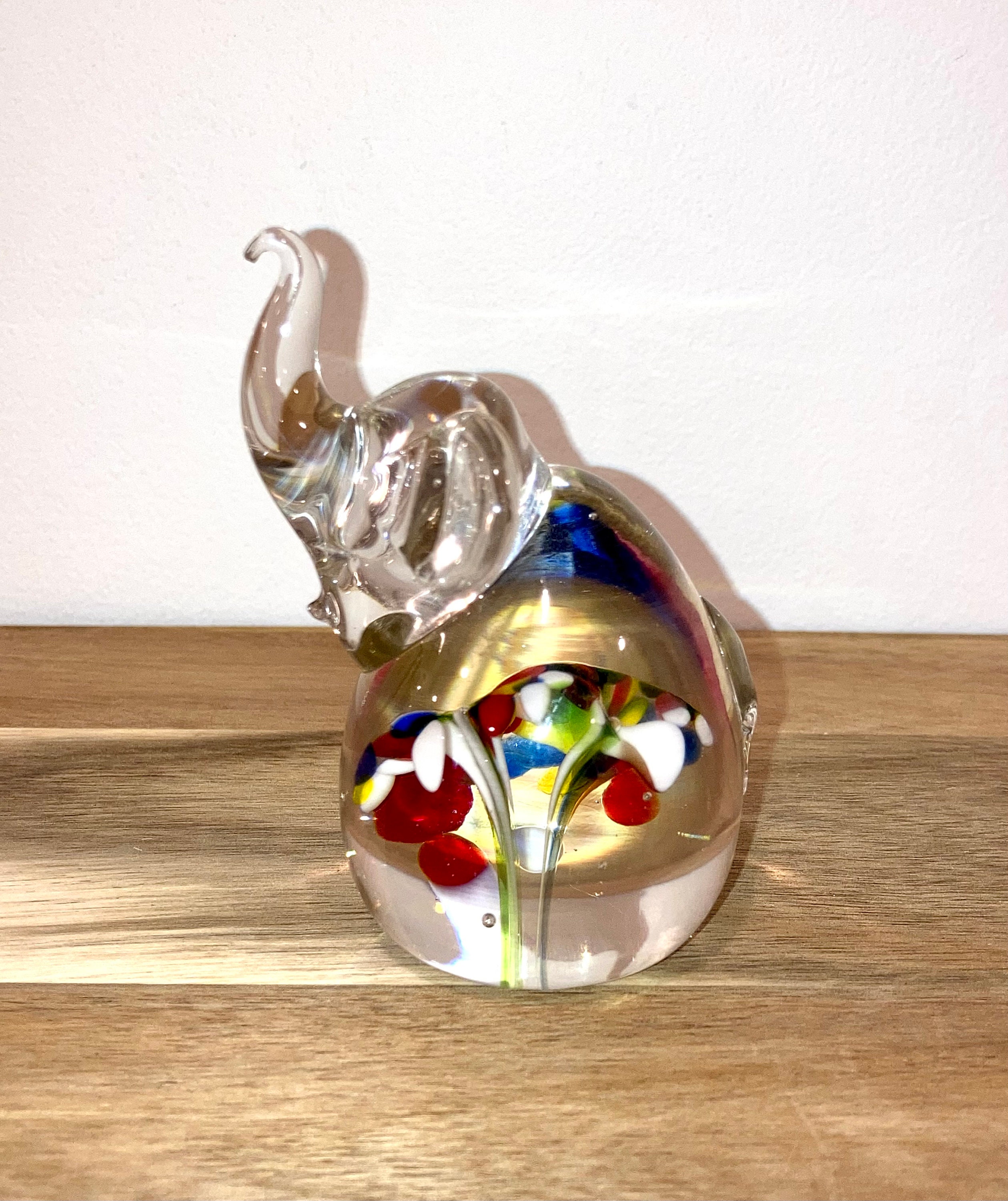 Vintage Glass Elephant Paperweight - Etsy