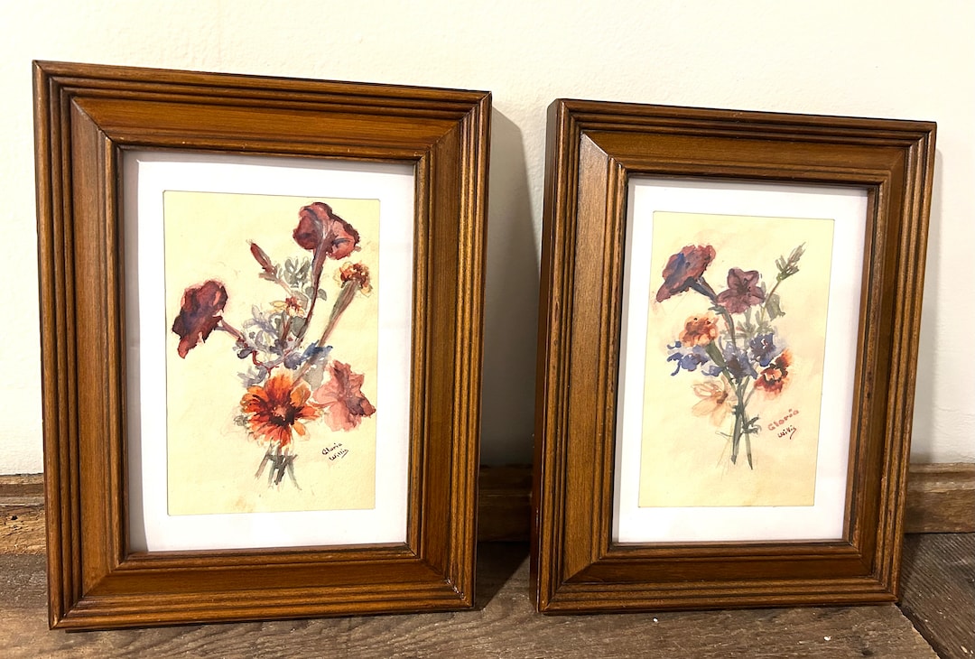 Vintage Watercolor Paintings by Local Artist in Vintage Frames - Etsy