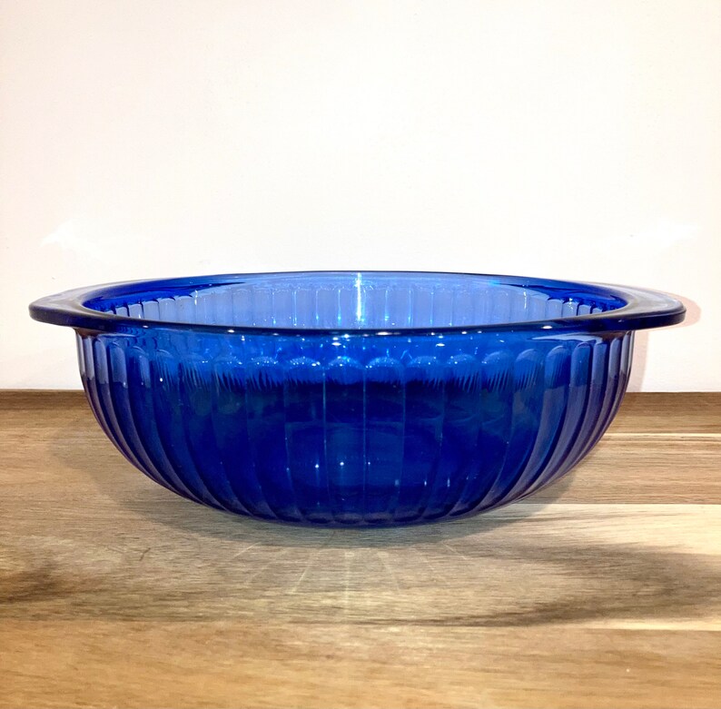 Vintage Pyrex Cobalt Blue 2 Quart Ribbed Glass Bowl - Etsy