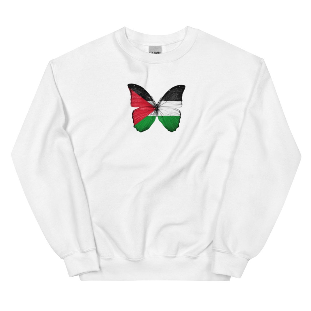 Palestine Butterfly Hoodie, Palestine Flag Sweater, Palestine Flag ...
