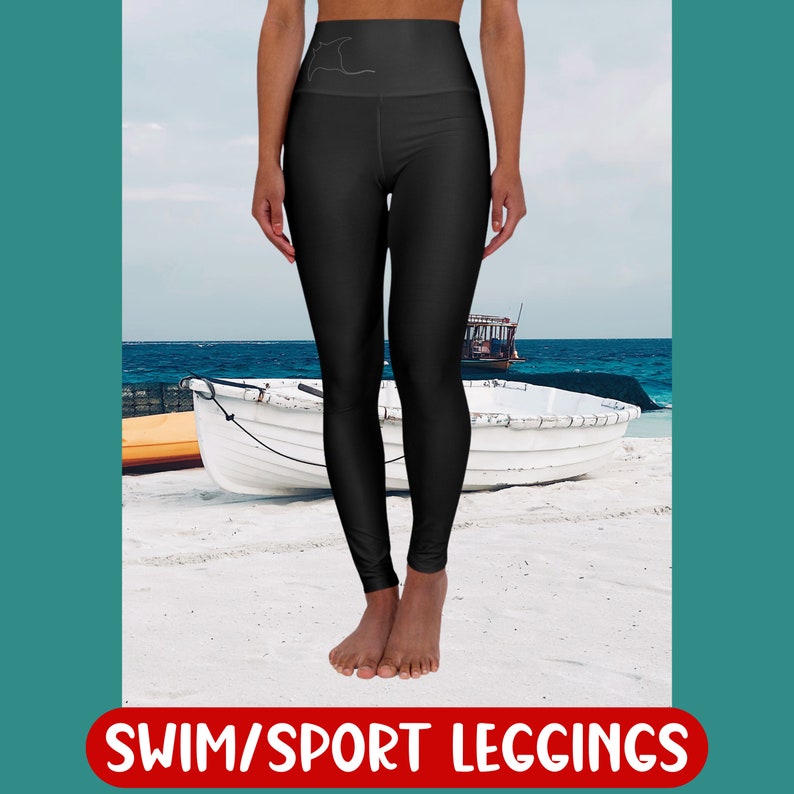 Black Manta Swimwear Leggings for Women for Beach, Cruise, Lake, Boat ...