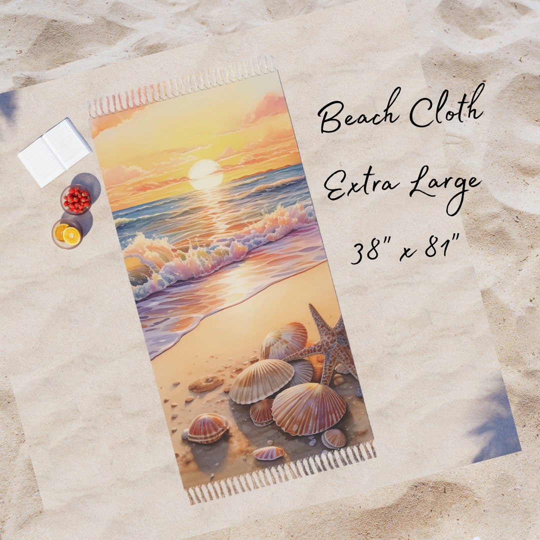 Sunset Shells Boho Beach Cloth: Extra Large Beach Blanket, Cruise ...