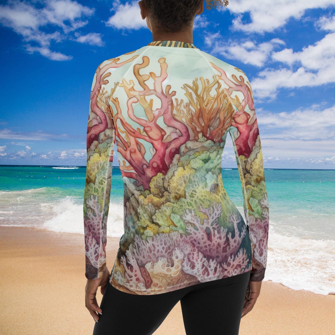 Coral Reef 2 Women's Rash Guard, SPF 50+, Swimwear for Women, Rashguard ...