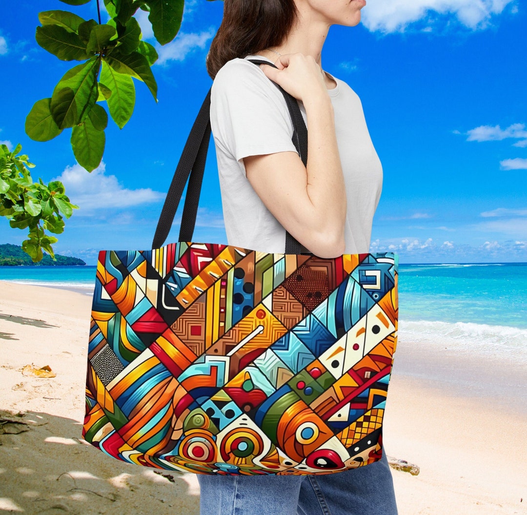 African Inspired Tote Bag: Colorful Patterned Weekender Travel Bag - Etsy