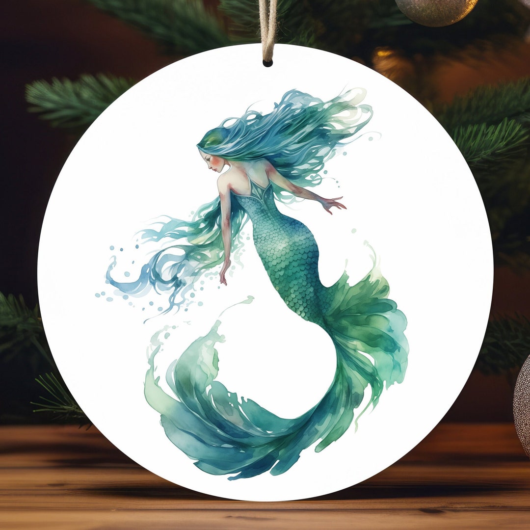 Mermaid Christmas Ornament, Mermaid Gift, Coastal Decoration, Christmas ...