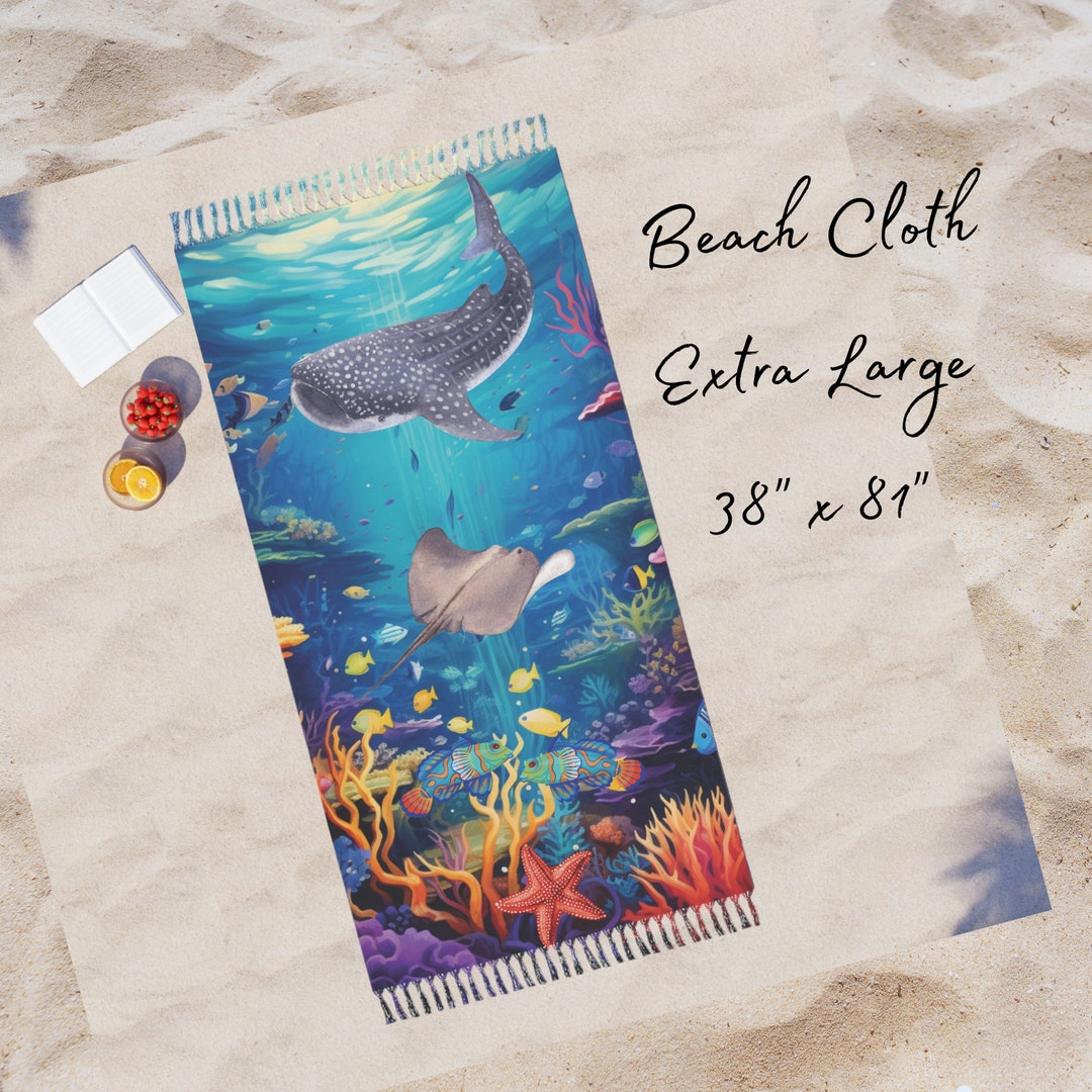 Whale Shark Stingray Beach Blanket: Boho Cloth Wrap, Cruise Travel ...