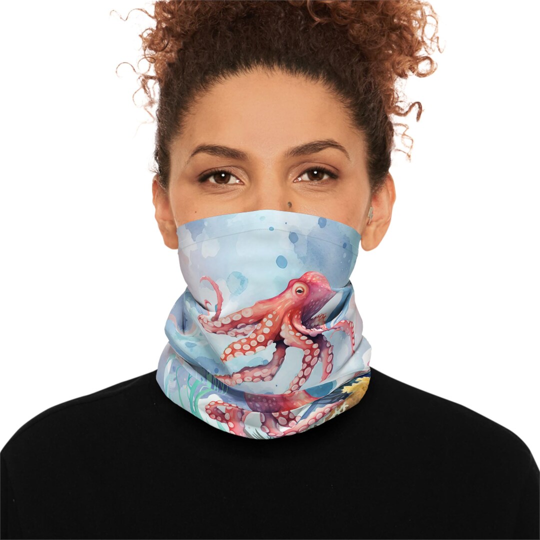 Octopus Coral Pastel DOUBLE SIDED Headband Bandana Gaiter for Scuba ...